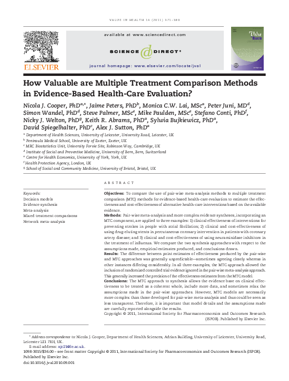 (PDF) How Valuable are Multiple Treatment Comparison Methods in ...