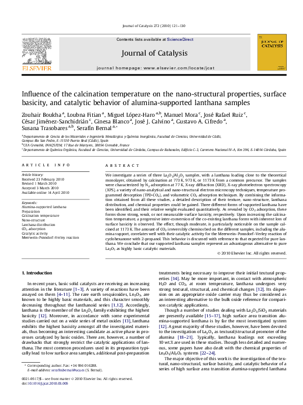 (PDF) Influence of the calcination temperature on the nano-structural properties, surface ...