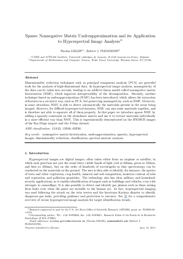 Pdf Sparse Nonnegative Matrix Underapproximation And Its Application