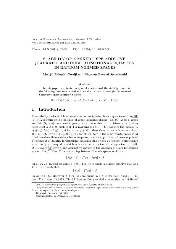 (PDF) Stability of the 𝑛-Dimensional Mixed-Type Additive and Quadratic Functional Equation in ...
