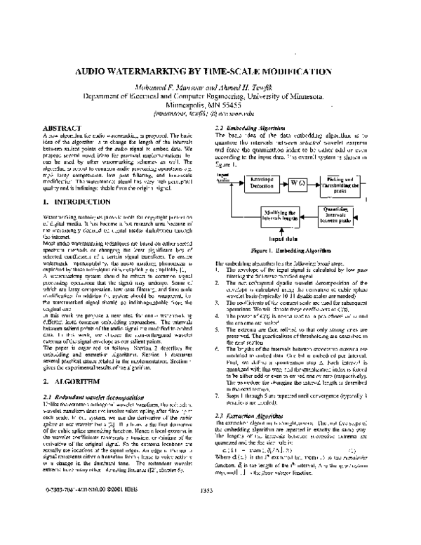 (PDF) Audio watermarking by time-scale modification