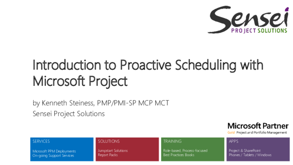(PDF) Introduction to Proactive Scheduling with Microsoft Project
