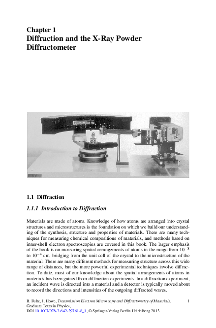 (PDF) Diffraction and the X-Ray Powder Diffractometer 1.1 Diffraction 1.1.1 Introduction to ...