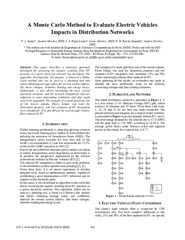 (PDF) A Monte Carlo method to evaluate electric vehicles impacts in ...
