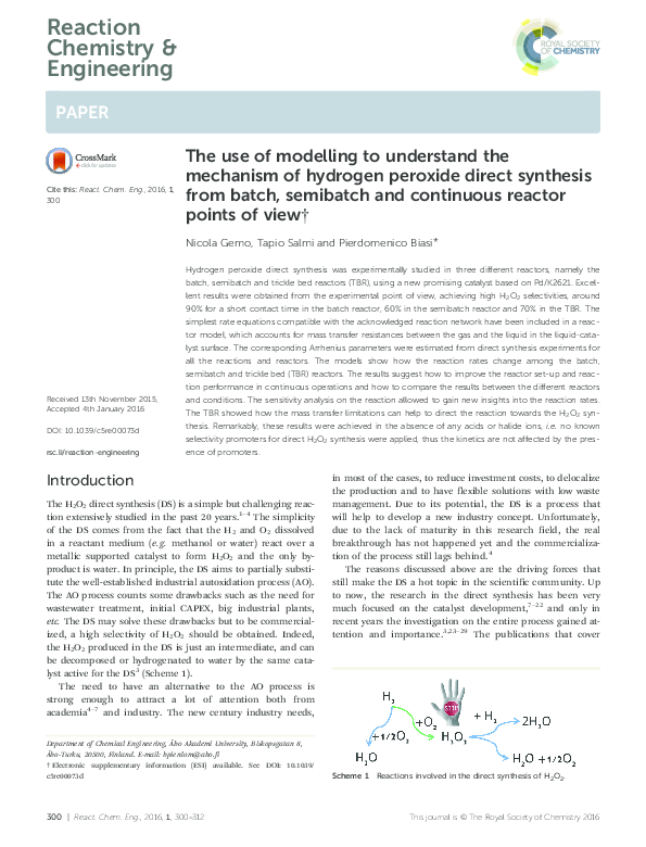 (PDF) The use of modelling to understand the mechanism of hydrogen ...
