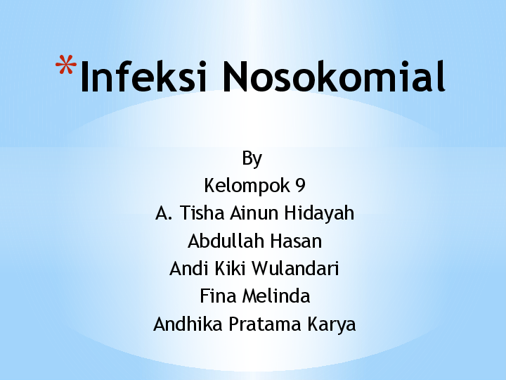 (PPT) Infeksi Nosokomial