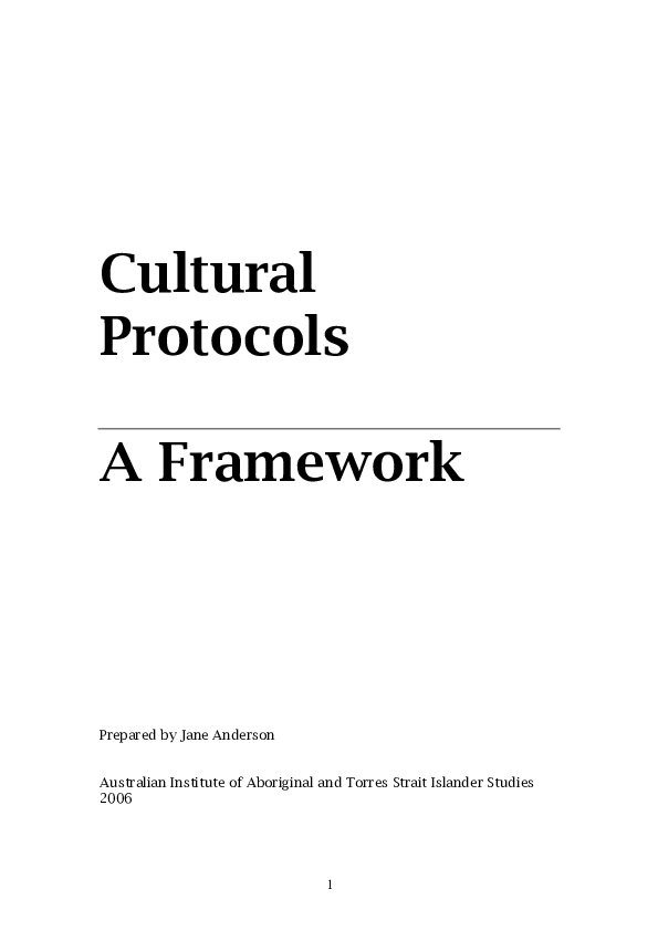 (PDF) Framework for Indigenous Community Protocols