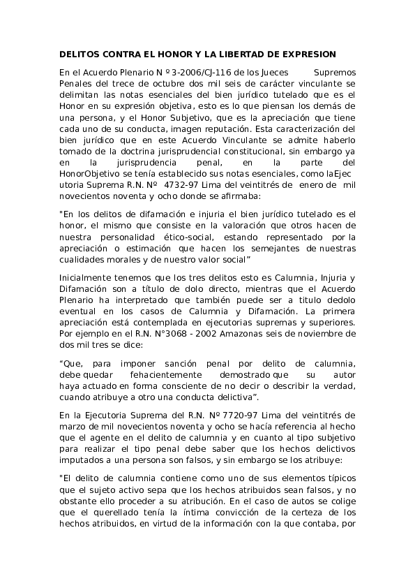 (DOC) DELITOS CONTRA EL HONOR Y LA LIBERTAD DEEXPRESION