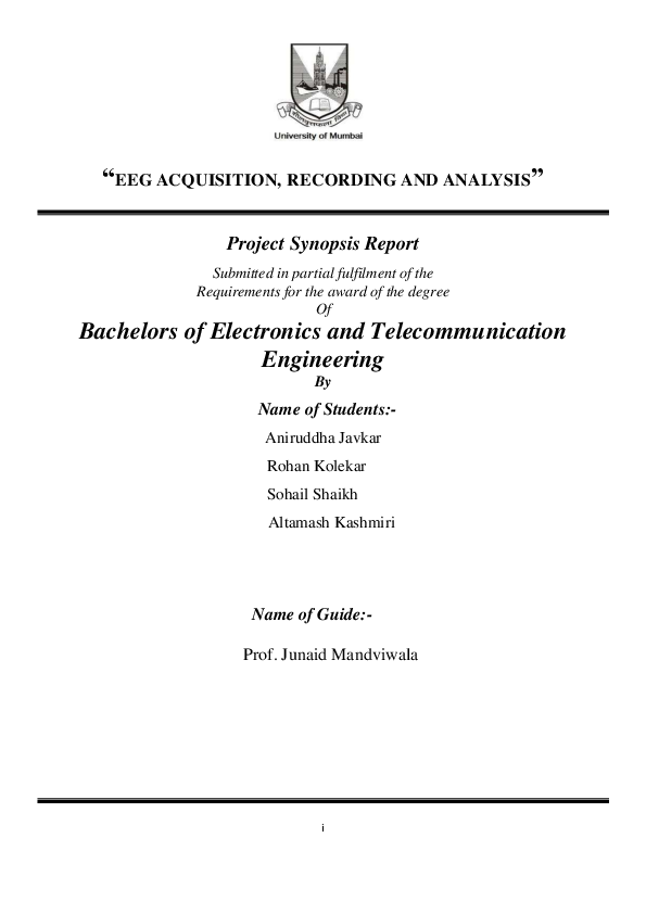 (PDF) A report on EEG acquisition, recording & analysis