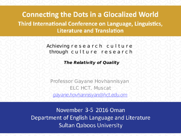 (PPT) Achieving Research Culture through Culture Research