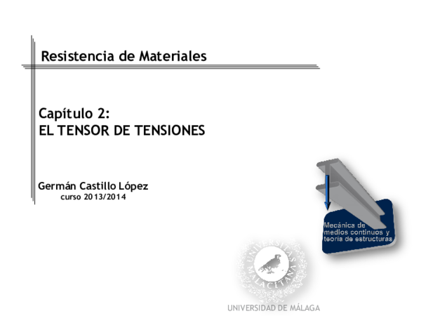 (PDF) Resistencia de Materiales Capítulo 2: EL TENSOR DE TENSIONES
