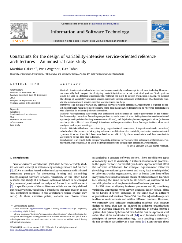 (PDF) Constraints for the design of variability-intensive service-oriented reference ...