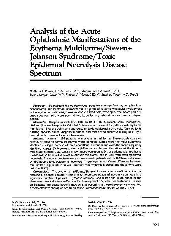 (PDF) Analysis of the Acute Ophthalmic Manifestations of the Erythema ...