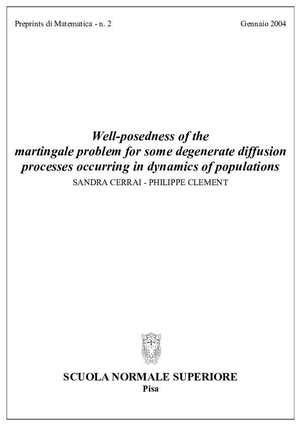 (PDF) Well-posedness of the martingale problem for some degenerate ...