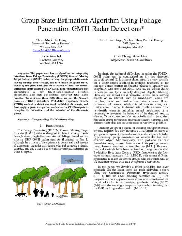Doc Group State Estimation Algorithm Using Foliage Penetration Gmti
