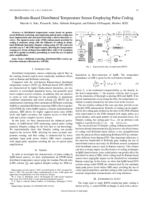 Pdf Brillouin Based Distributed Temperature Sensor Employing Pulse Coding