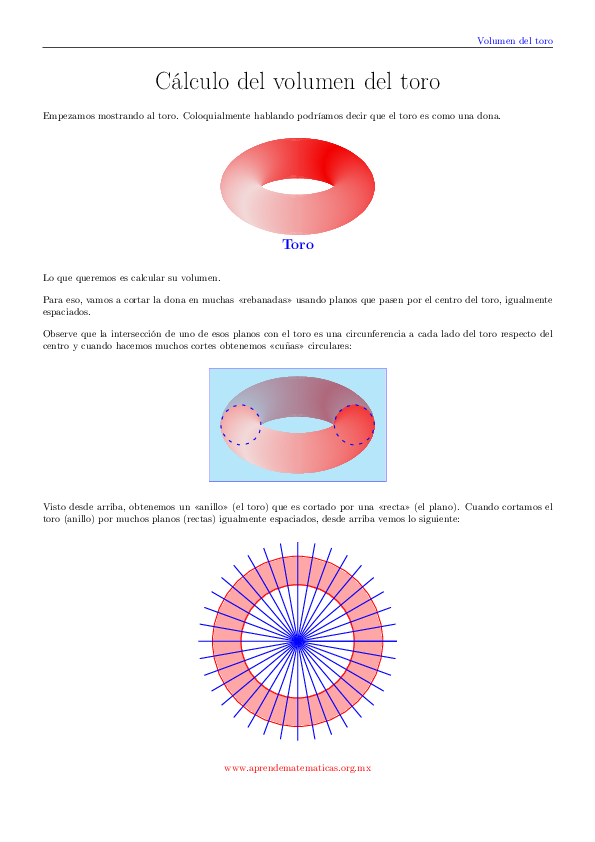 (PDF) Cálculo del volumen del toro