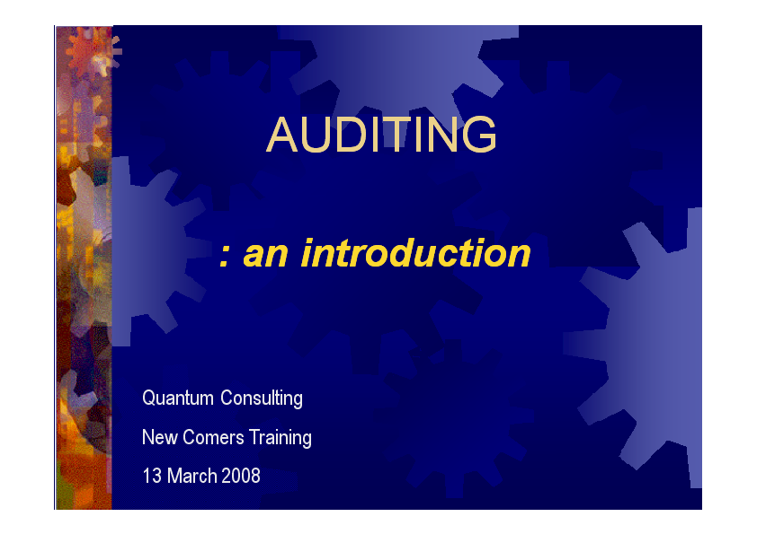 (PDF) AUDITING an Introduction