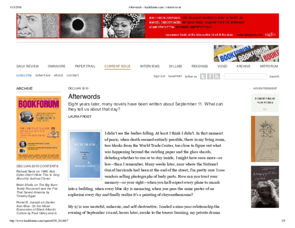(PDF) Afterwords: Eight Years after September 11