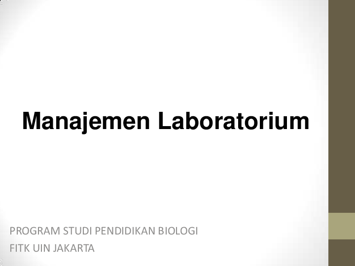 (PDF) Manajemen Laboratorium