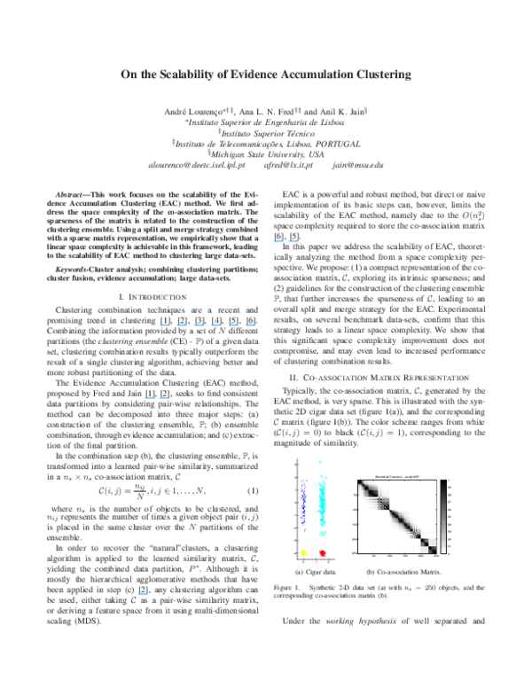 (PDF) On the Scalability of Evidence Accumulation Clustering