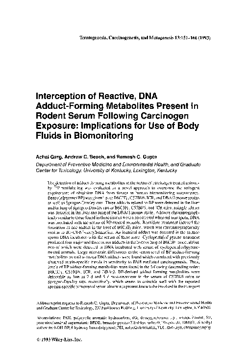 (PDF) Interception of reactive, DNA adduct-forming metabolites present ...