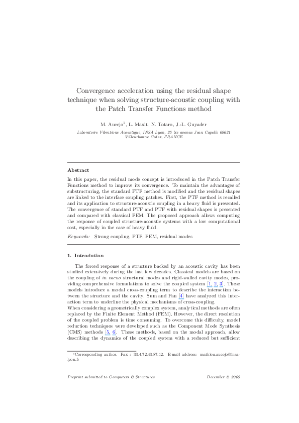 (PDF) Convergence acceleration using the residual shape technique when solving structure ...