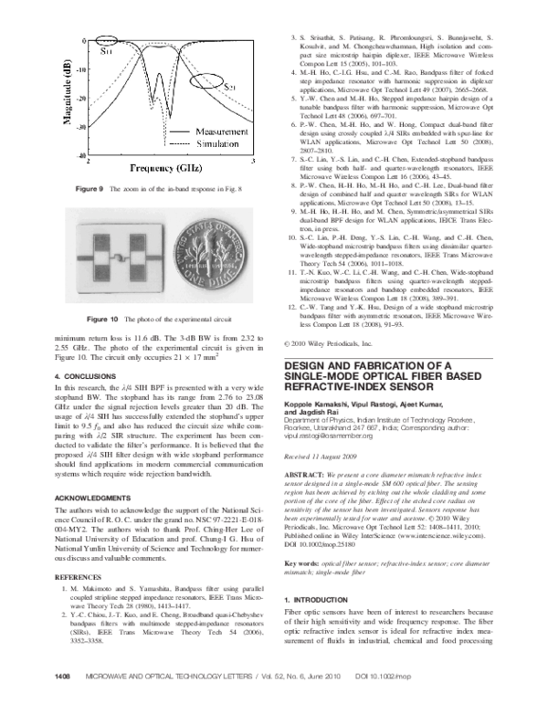 Pdf Design And Fabrication Of A Single Mode Optical Fiber Based Refractive Index Sensor