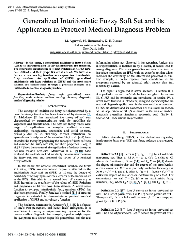 (PDF) Generalized intuitionistic fuzzy soft set and its application in practical medical ...