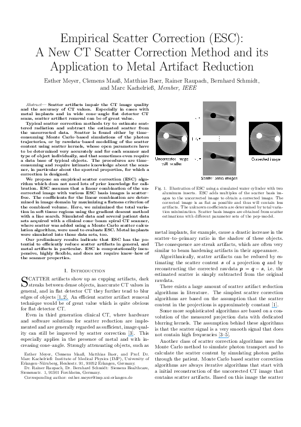 (PDF) Empirical scatter correction (ESC): A new CT scatter correction method and its application ...