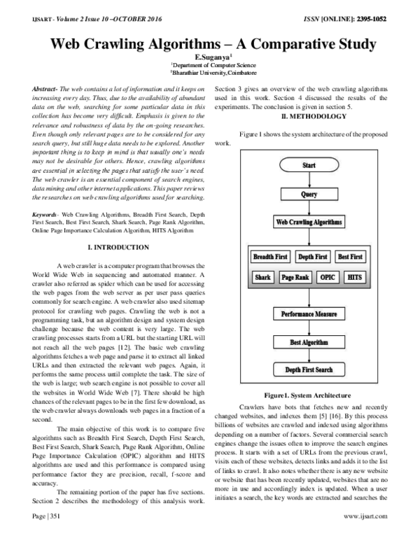 (PDF) Web Crawling Algorithms – A Comparative Study