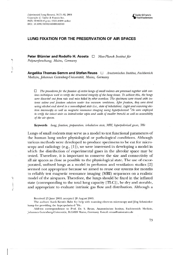(PDF) LUNG FIXATION FOR THE PRESERVATION OF AIR SPACES