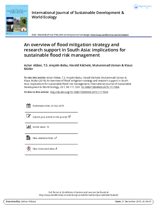 (PDF) An overview of flood mitigation strategy and research support in ...