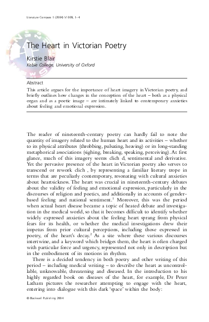 (PDF) The Heart in Victorian Poetry