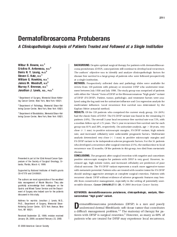 (PDF) Dermatofibrosarcoma protuberans