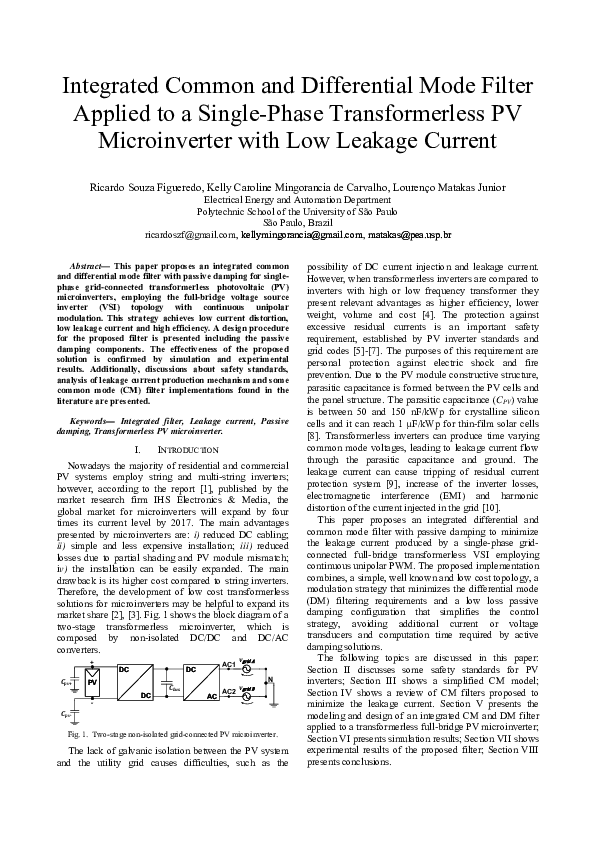 (PDF) Integrated Common and Differential Mode Filter Applied to a ...