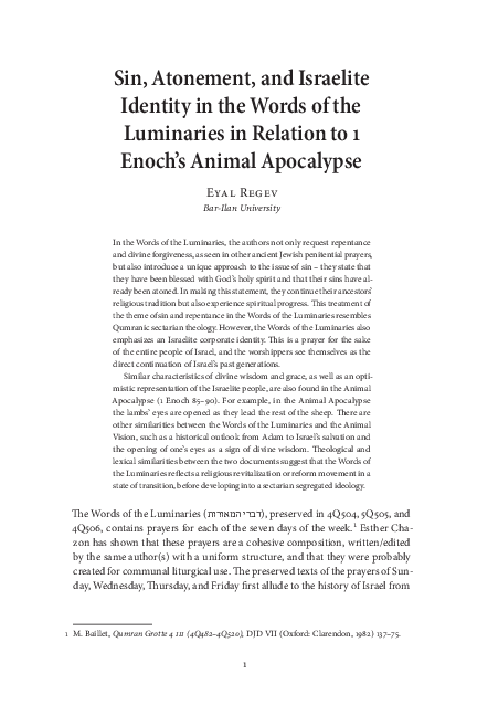(PDF) "Sin, Atonement, and Israelite Identity in the Words of the ...