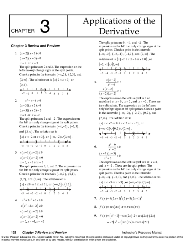 Pdf Applications Of The Derivative Chapter 3 Review And Preview