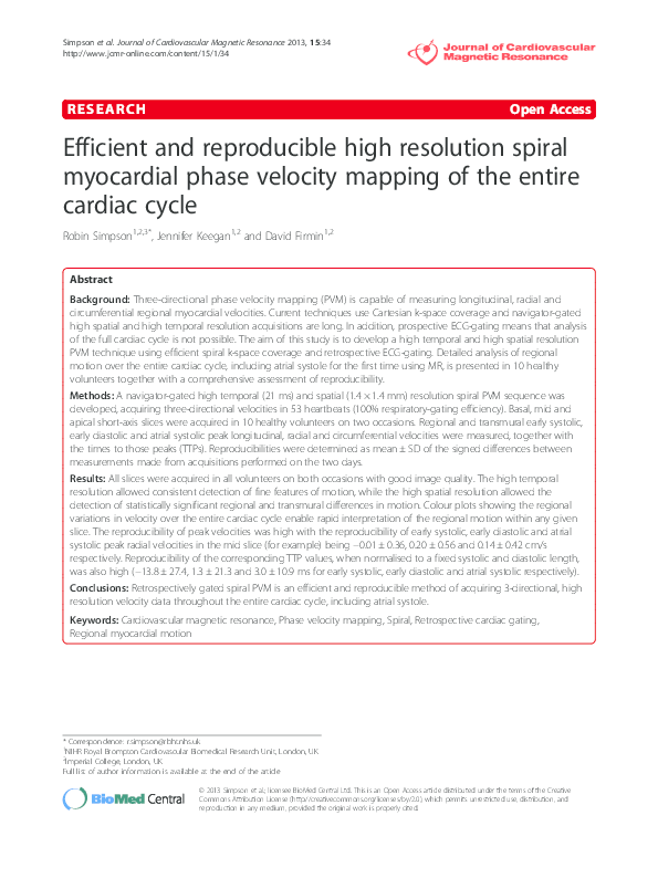 (PDF) Efficient and reproducible high resolution spiral myocardial ...