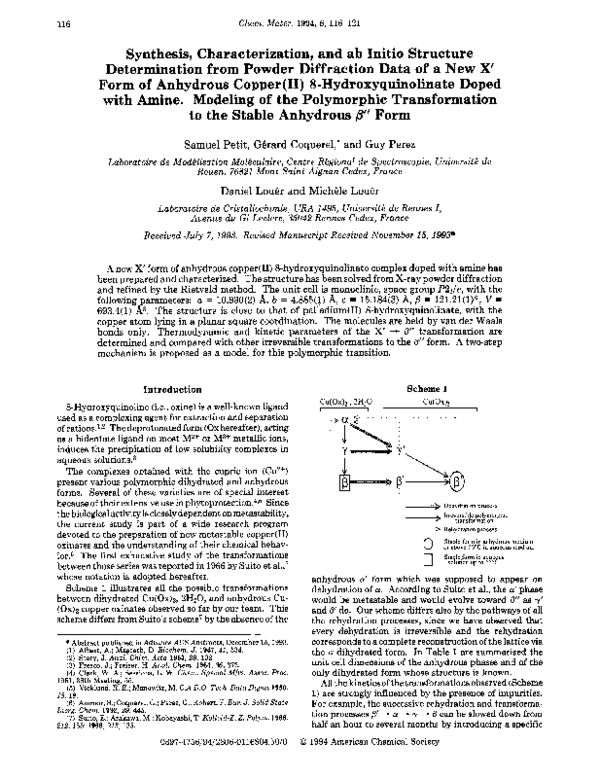 Pdf Synthesis Characterization And Ab Initio Structure Determination