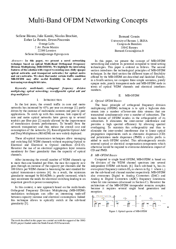 (PDF) Multi-Band OFDM Networking Concepts