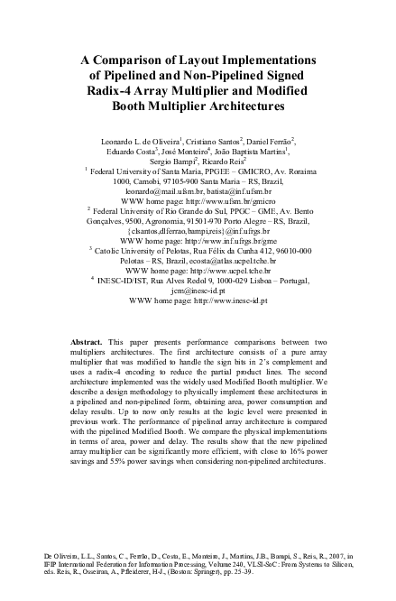(PDF) A Comparison of Layout Implementations of Pipelined and Non-Pipelined Signed Radix4 Array ...