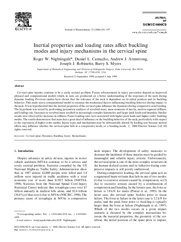 (PDF) Inertial properties and loading rates affect buckling modes and ...