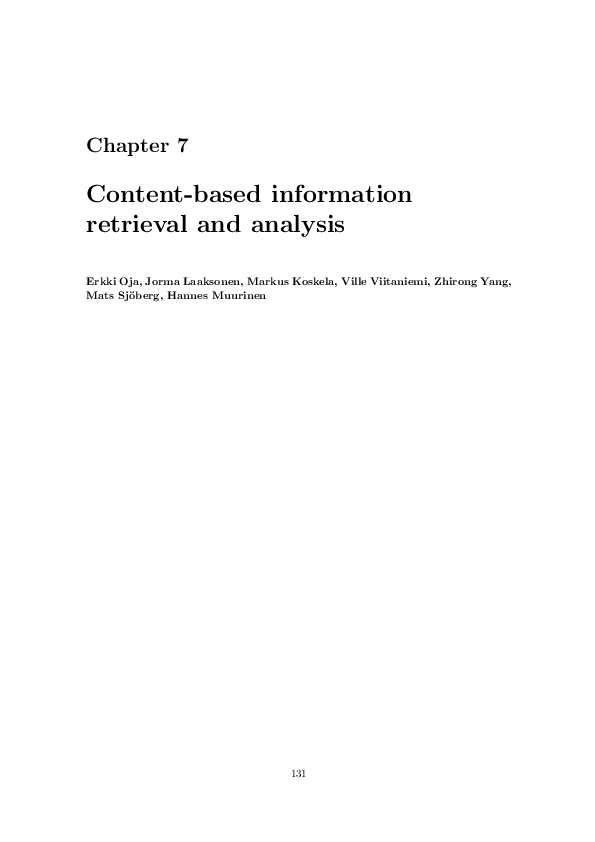 (PDF) Content-based information retrieval and analysis