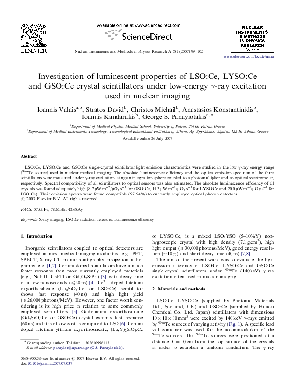 (PDF) Investigation of luminescent properties of LSO:Ce, LYSO:Ce and ...