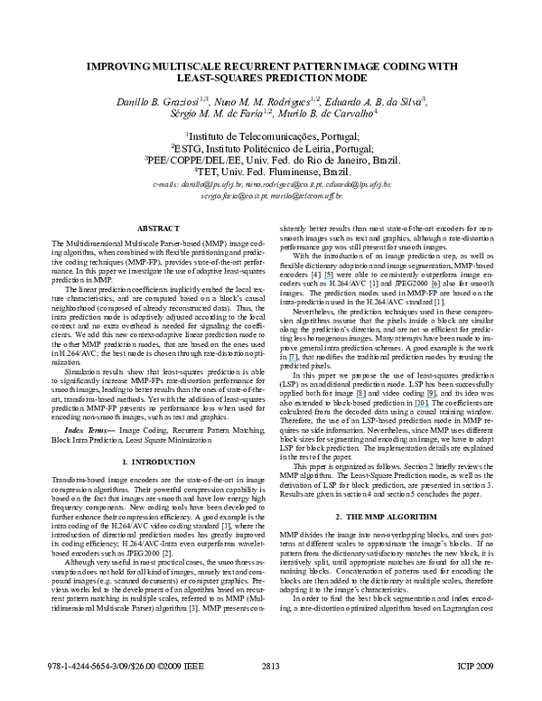 Pdf Improving Multiscale Recurrent Pattern Image Coding With Least Squares Prediction Mode 