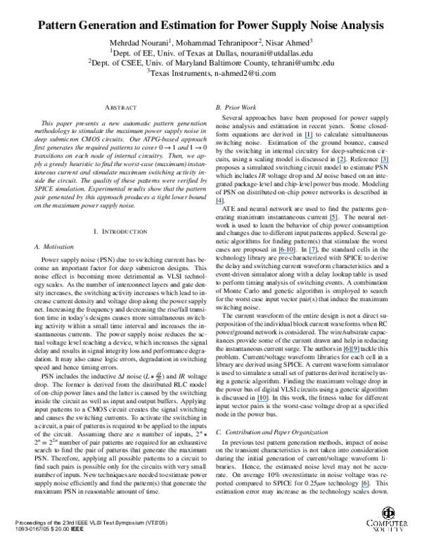 Pdf Maximizing Power Supply Noise In Cmos Circuits