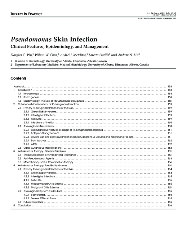 (PDF) Pseudomonas Skin Infection