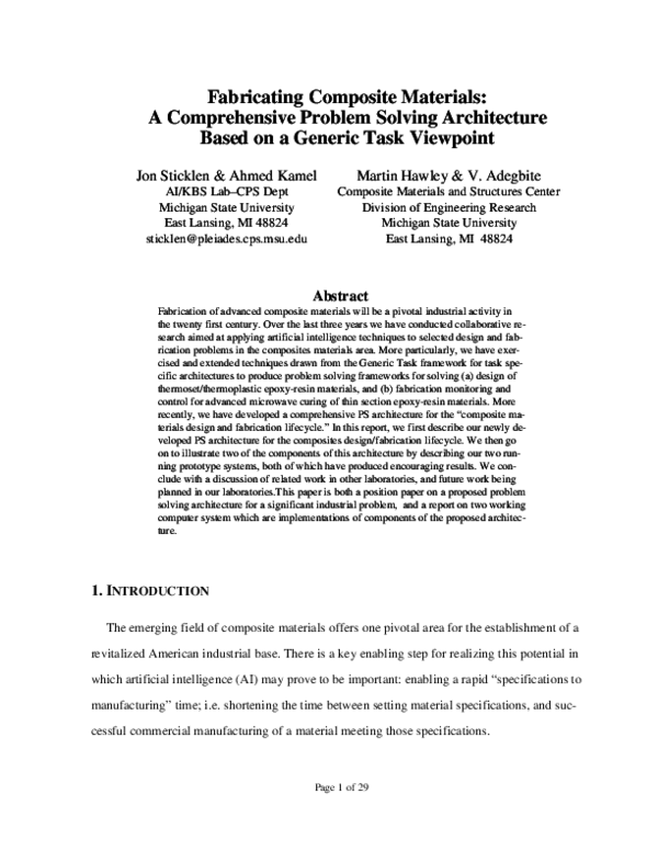 (PDF) Fabricating Composite Materials-A Comprehensive Problem-Solving ...