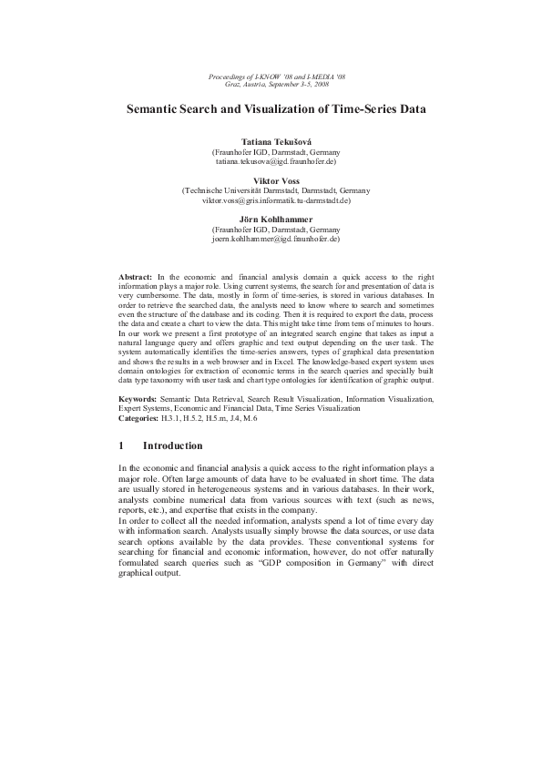 (PDF) Semantic Search and Visualization of Time-Series Data